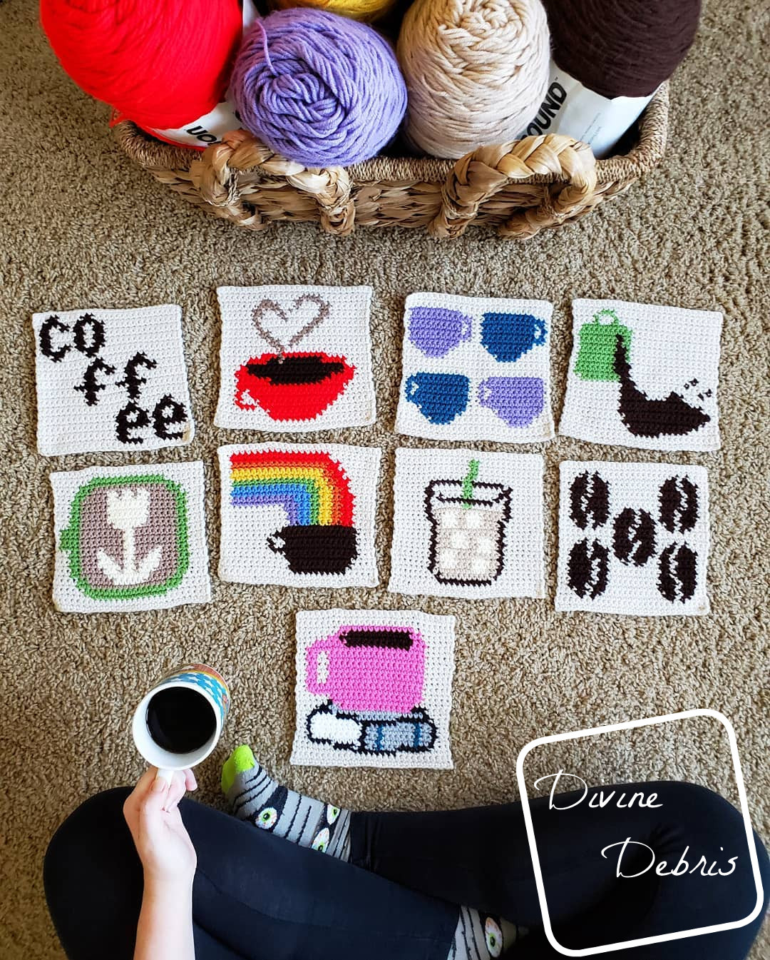 Coffee Tapestry Square Afghan Project – Square 9