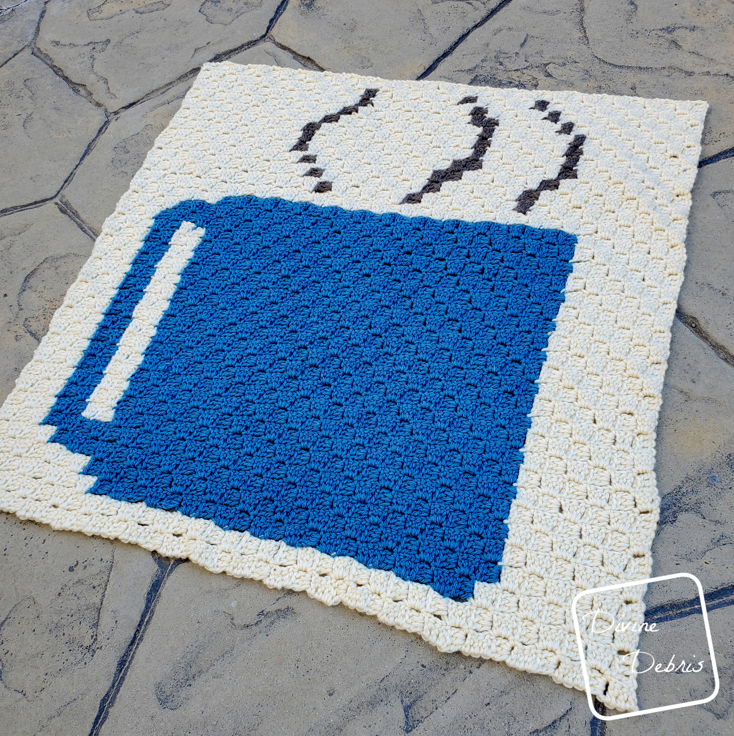 C2C Steaming Coffee Cup Afghan Square free crochet pattern graph