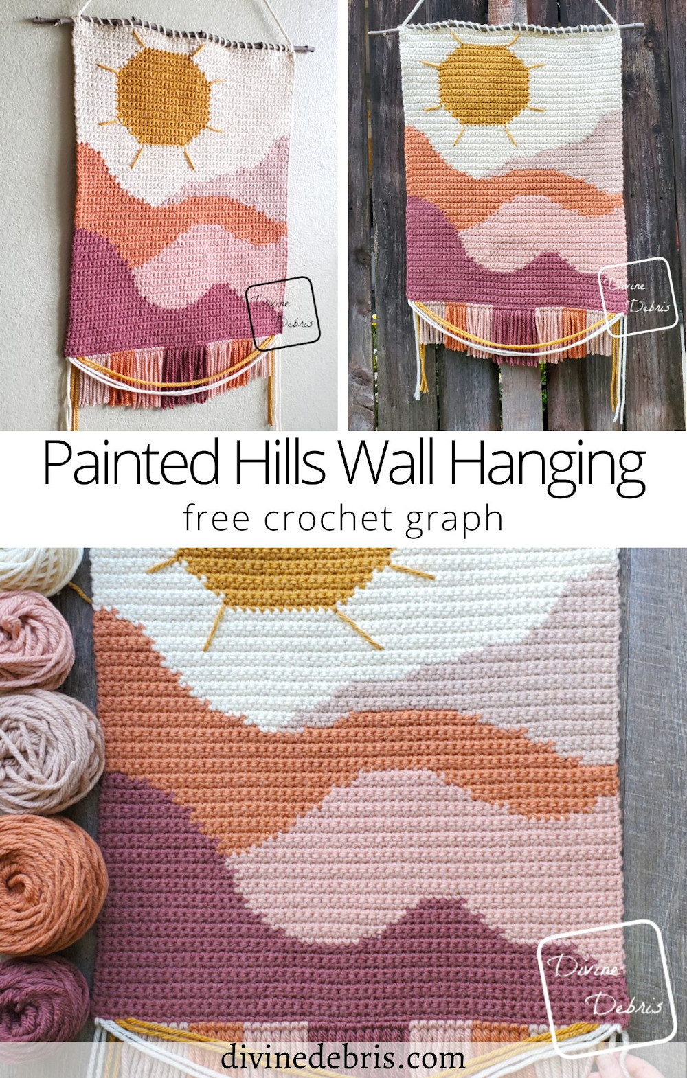 Painted Hills Wall Hanging crochet pattern by Divine Debris